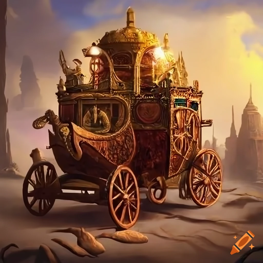 High resolution fantasy stagecoach on Craiyon