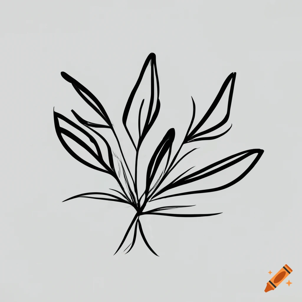 Hand drawn creative wildflower design, side profile, simple ...