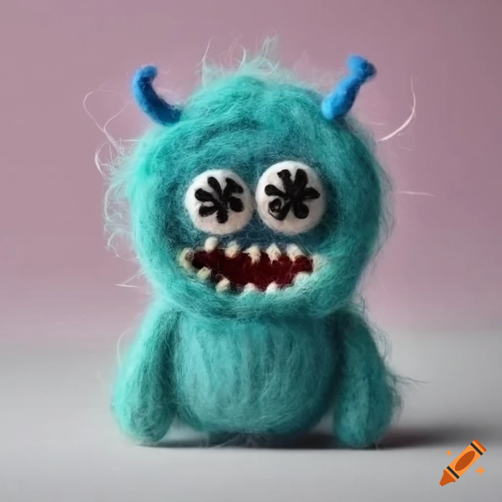 Felted wool cute monster on Craiyon