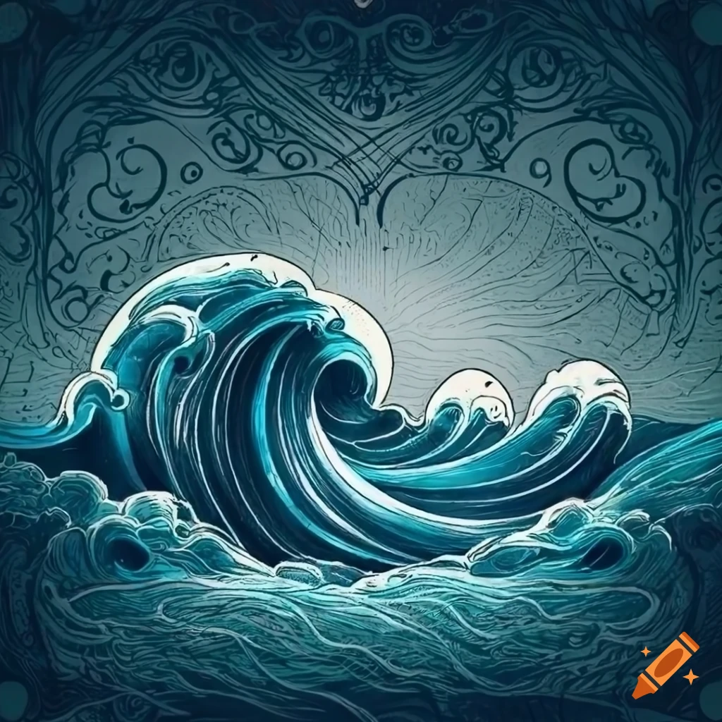 Beach Waves Drawing