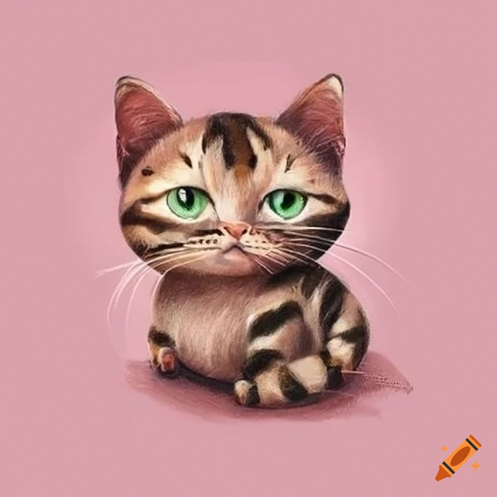 Cat drawind for baby book on Craiyon