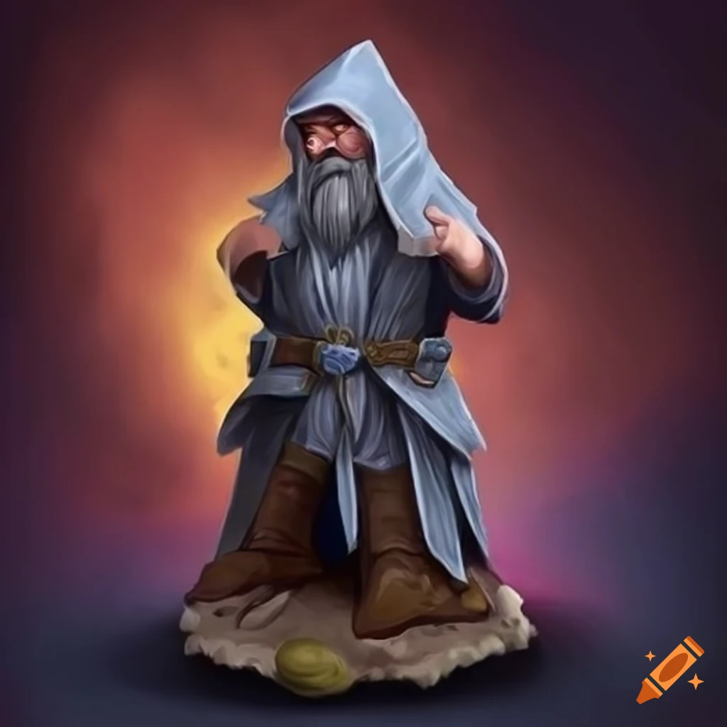 D&d gnome wizard silver robe