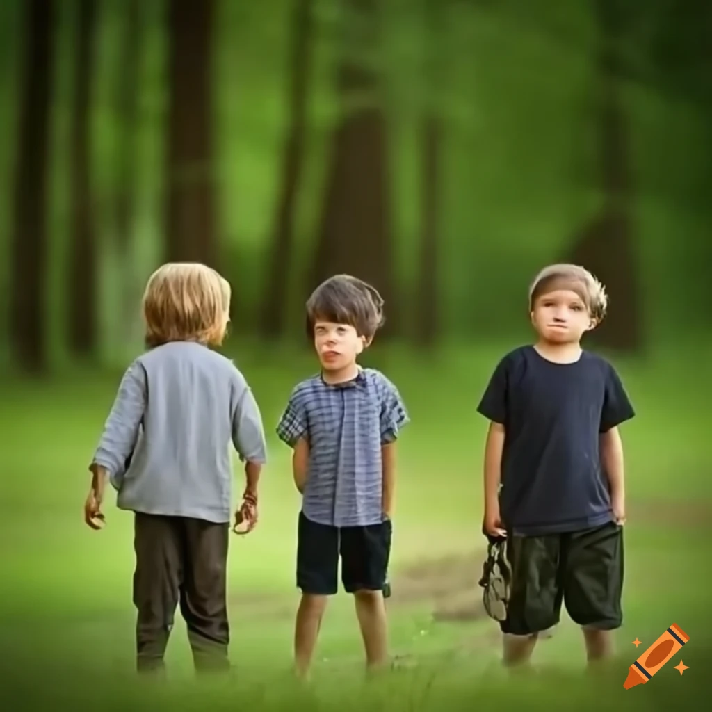 Forester 42 yo with 2 sons 15 and 4 yo standing in a beautiful place on ...