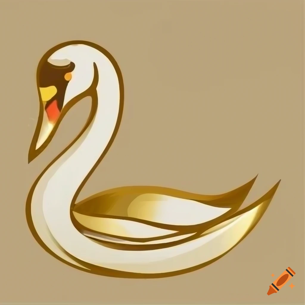 Golden swan vector graphics