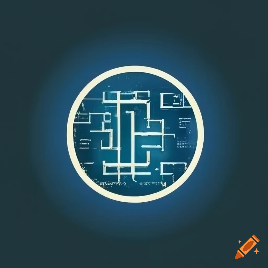 Company logo with a cryptography symbol on Craiyon