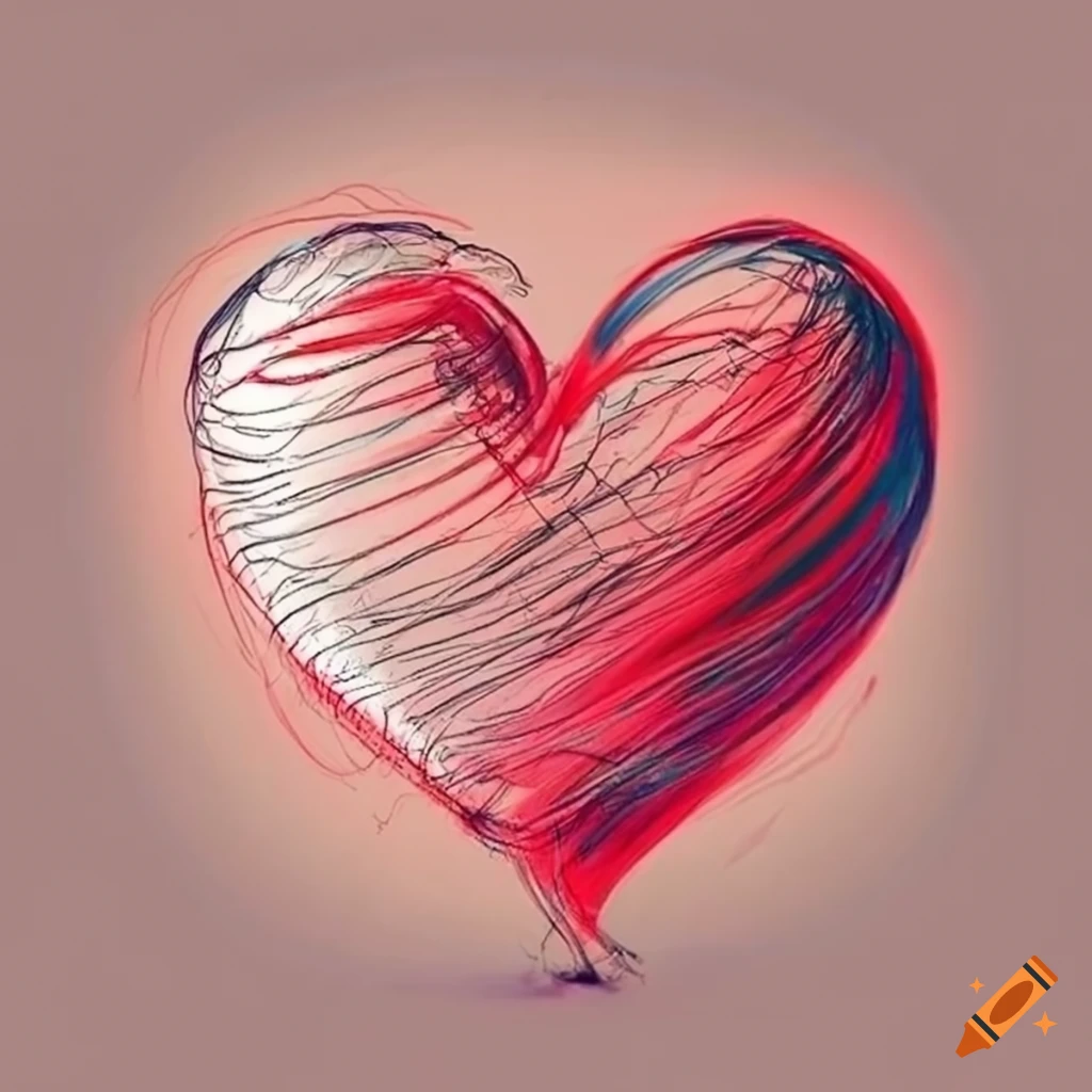 Simple Heart Design Drawing