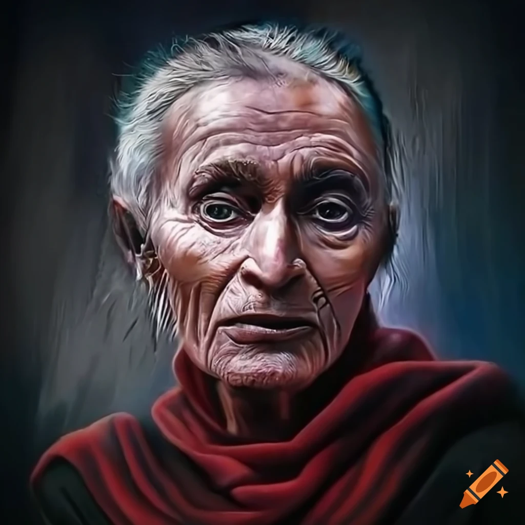 Abstract and hyper-realistic painting on a canvas