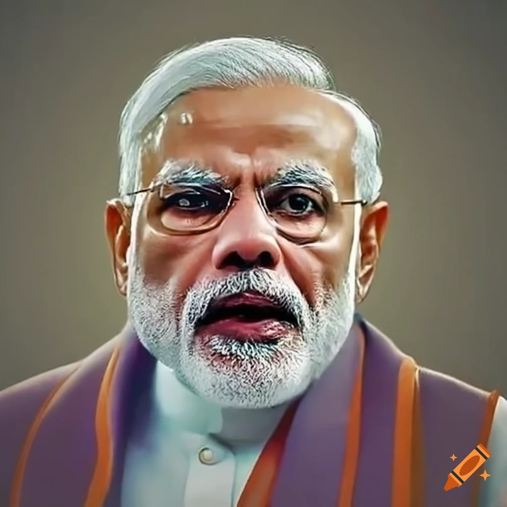 India's prime minister narendra modi with a serious expression