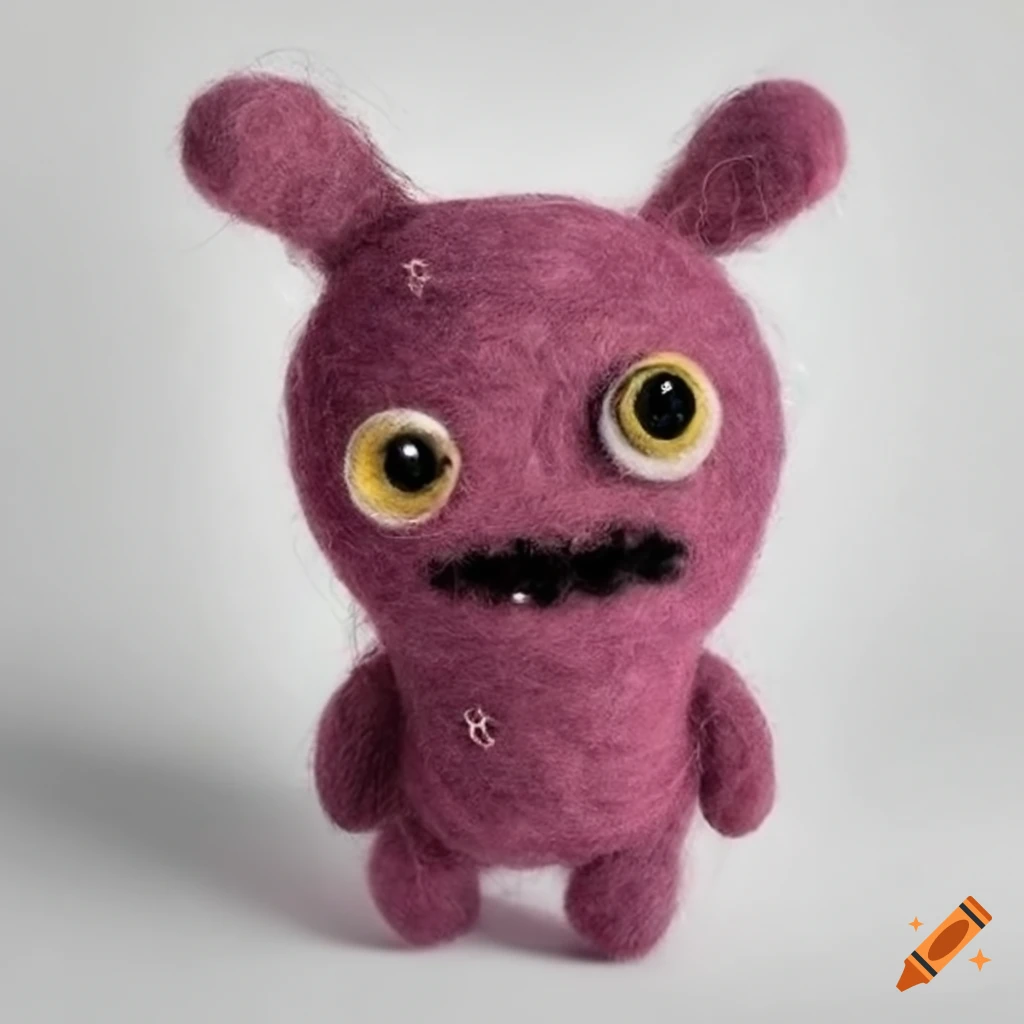 Felted wool adorable monster on Craiyon