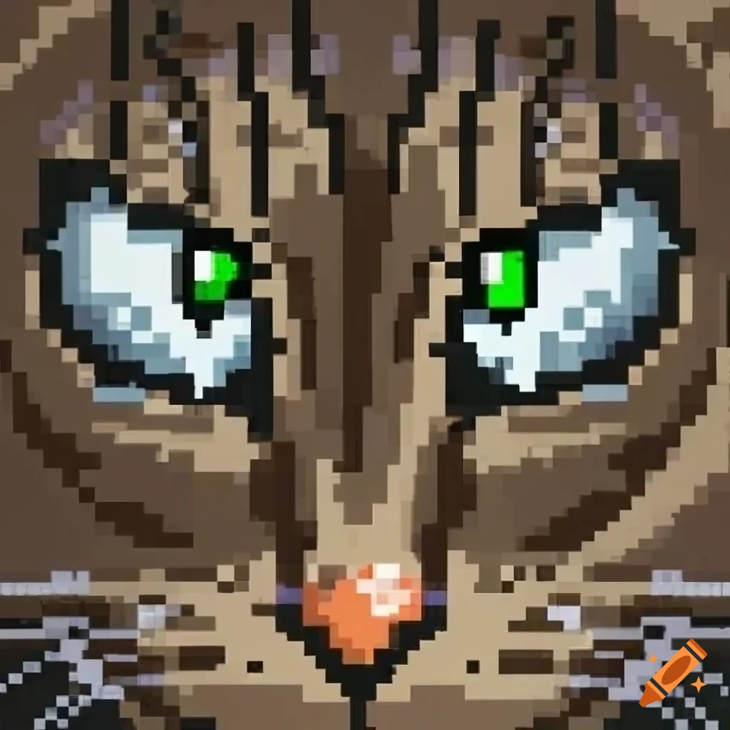 Pixel art, extreme close-up shot, cat eyes on Craiyon