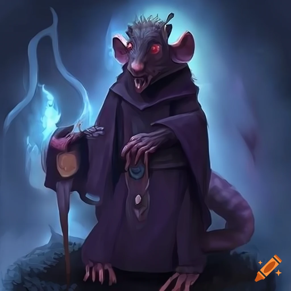 Humanoid rat wizard on Craiyon