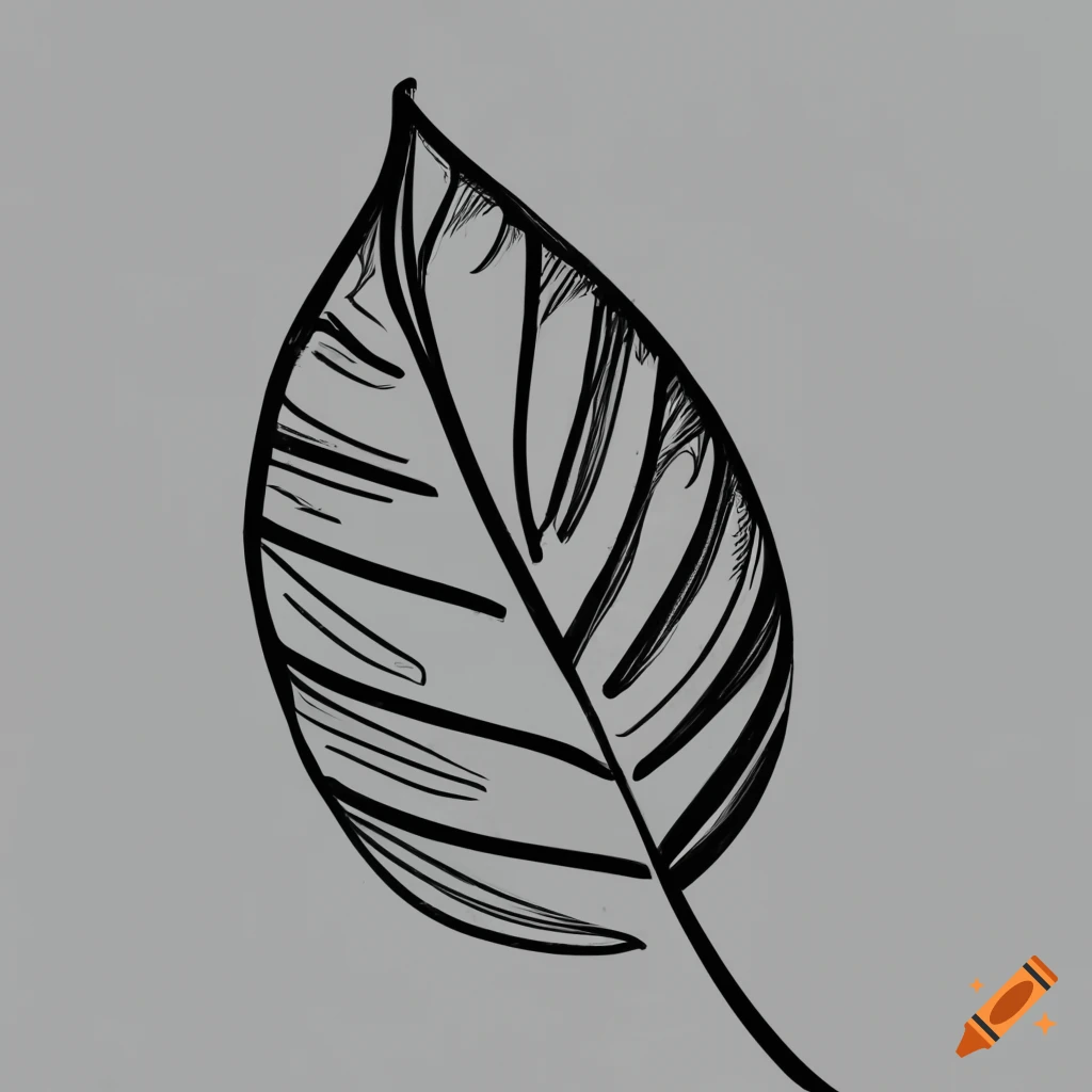 Hand drawn creative leaf design, side profile, simple, minimalistic ...