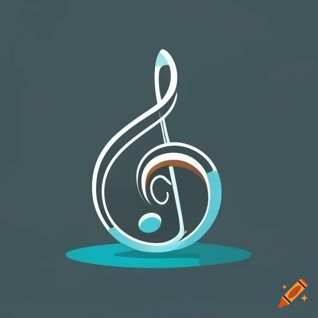 Minimalistic tech-music logo in elegant style