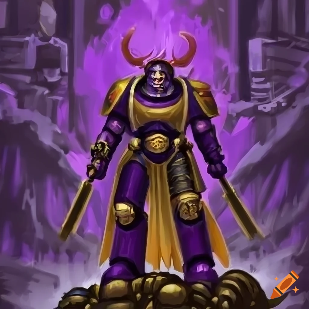 Raian Kure as an Adeptus Astartes from Warhammer 40K, with his power ...