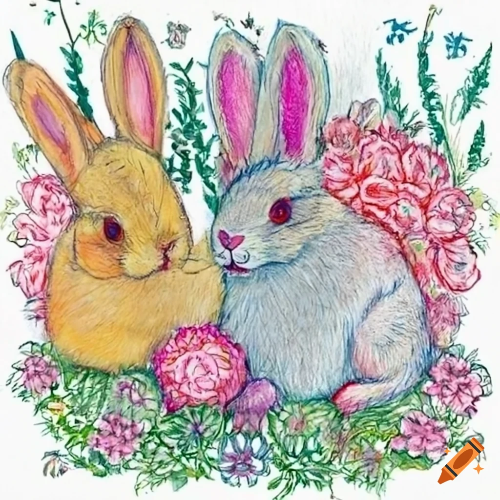 Bunnies in garden