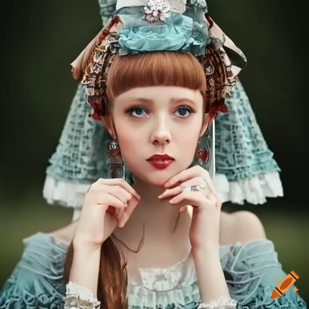 Lolita fashion inspired by traditional Russian clothing on Craiyon