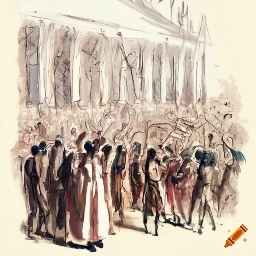 Angry crowd in 1820 on Craiyon