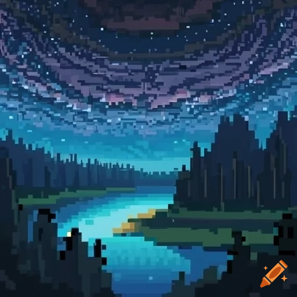 Cliff Overlooking River Surrounded By Forest Night Sky 52 Off