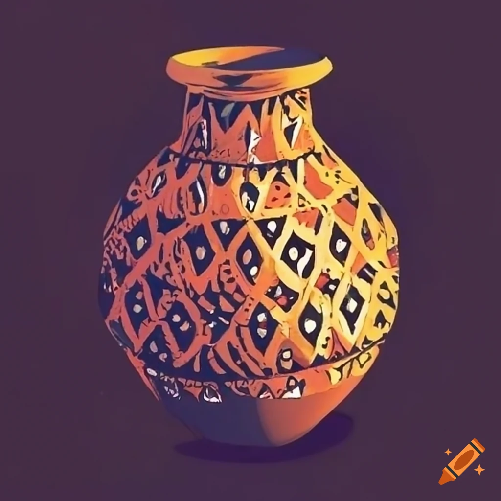 Ethnic african inspired pottery on Craiyon