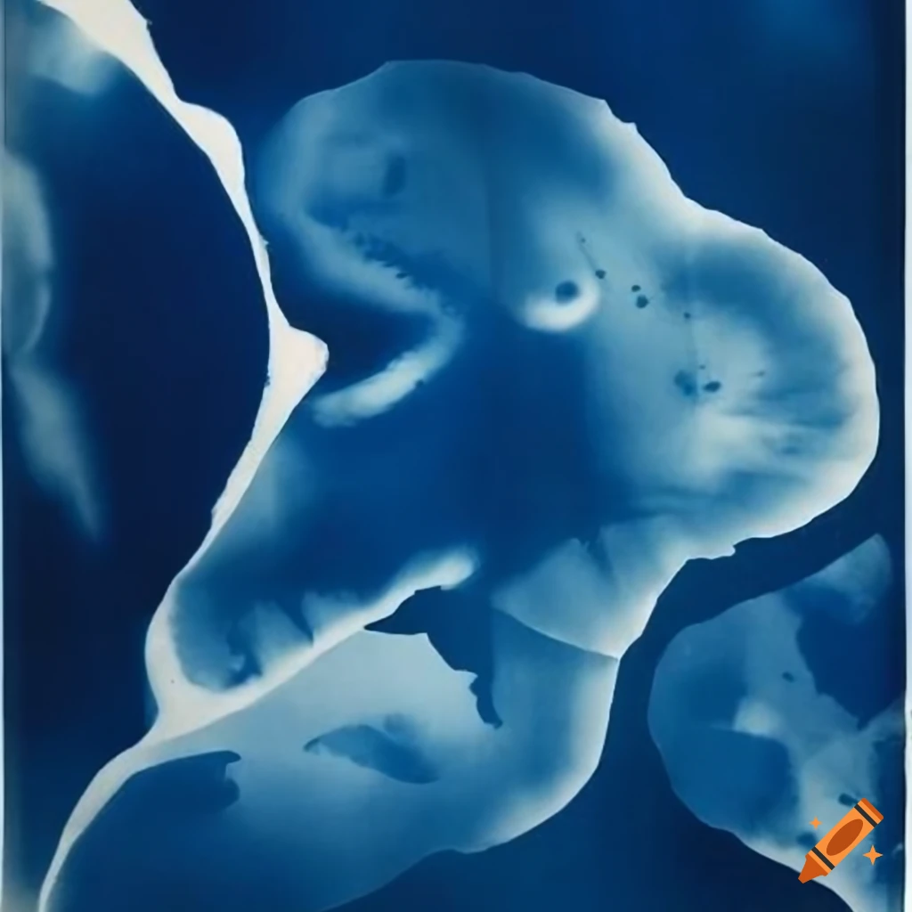 Experimental abstract photography in cyanotype in the contemporary ...