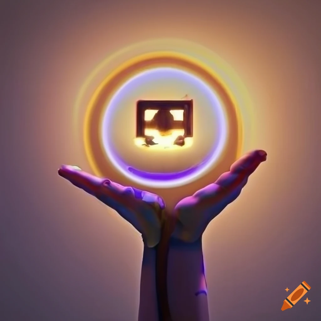 Imagine a simple yet impactful image of a person holding a glowing ...