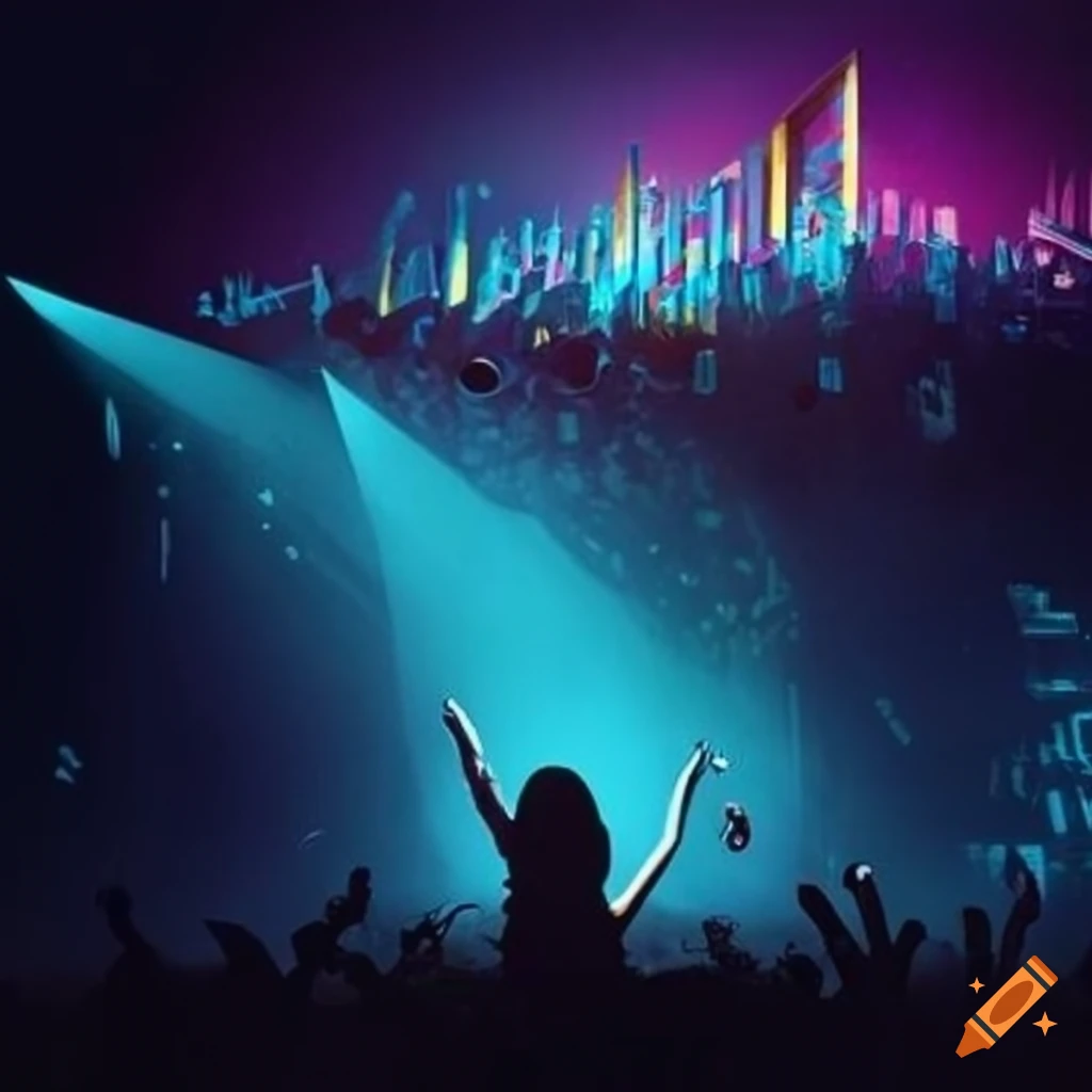 Musical album covers with creative designs for a concert setlist on Craiyon