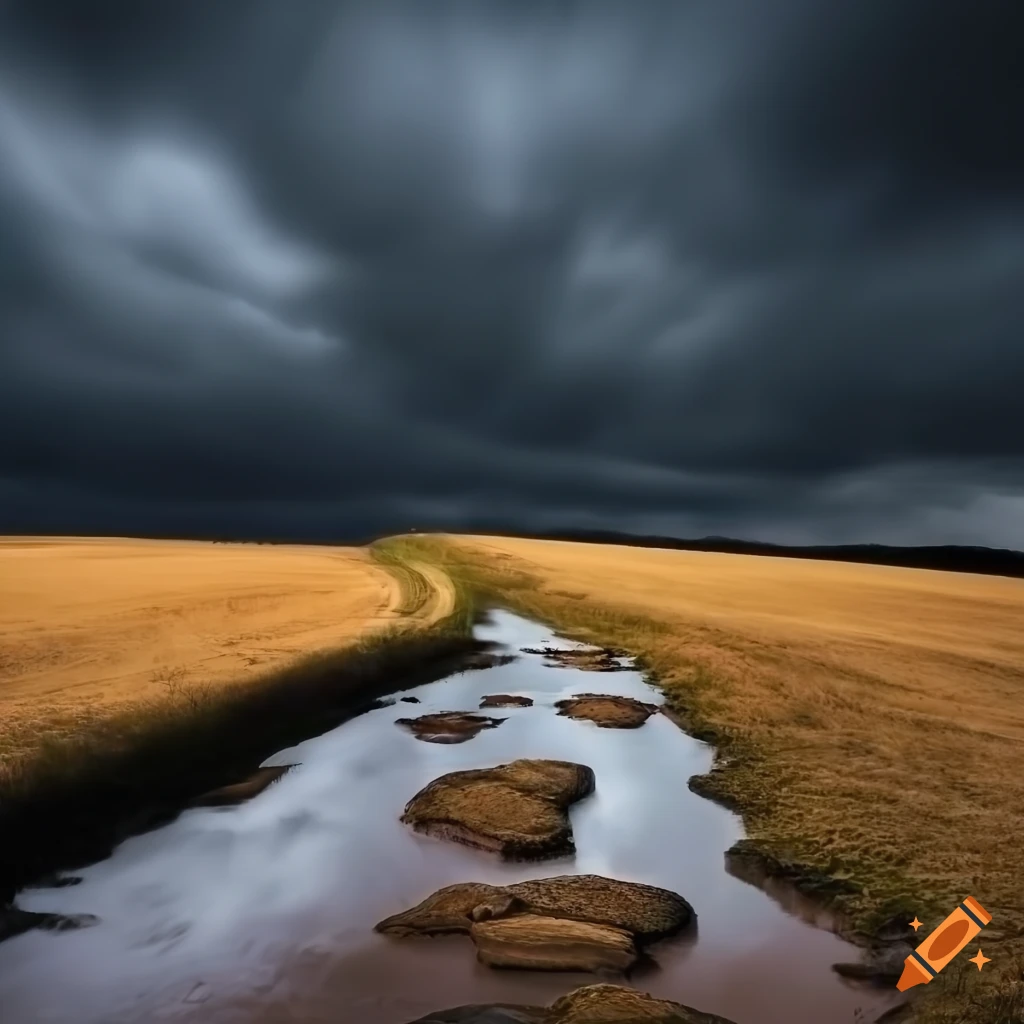 Sparse trees lonely shattered tree dark natural colour landscape of ...
