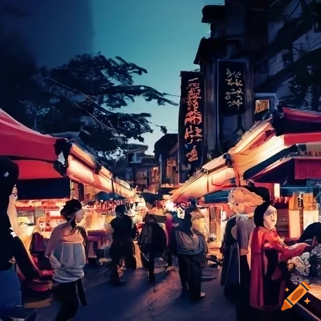 A japanese night market on Craiyon