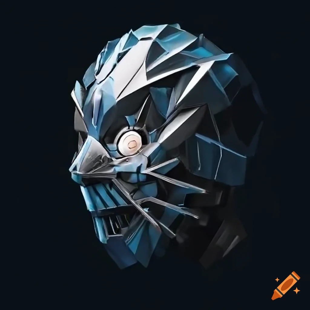 Futuristic mechanical faceted mask