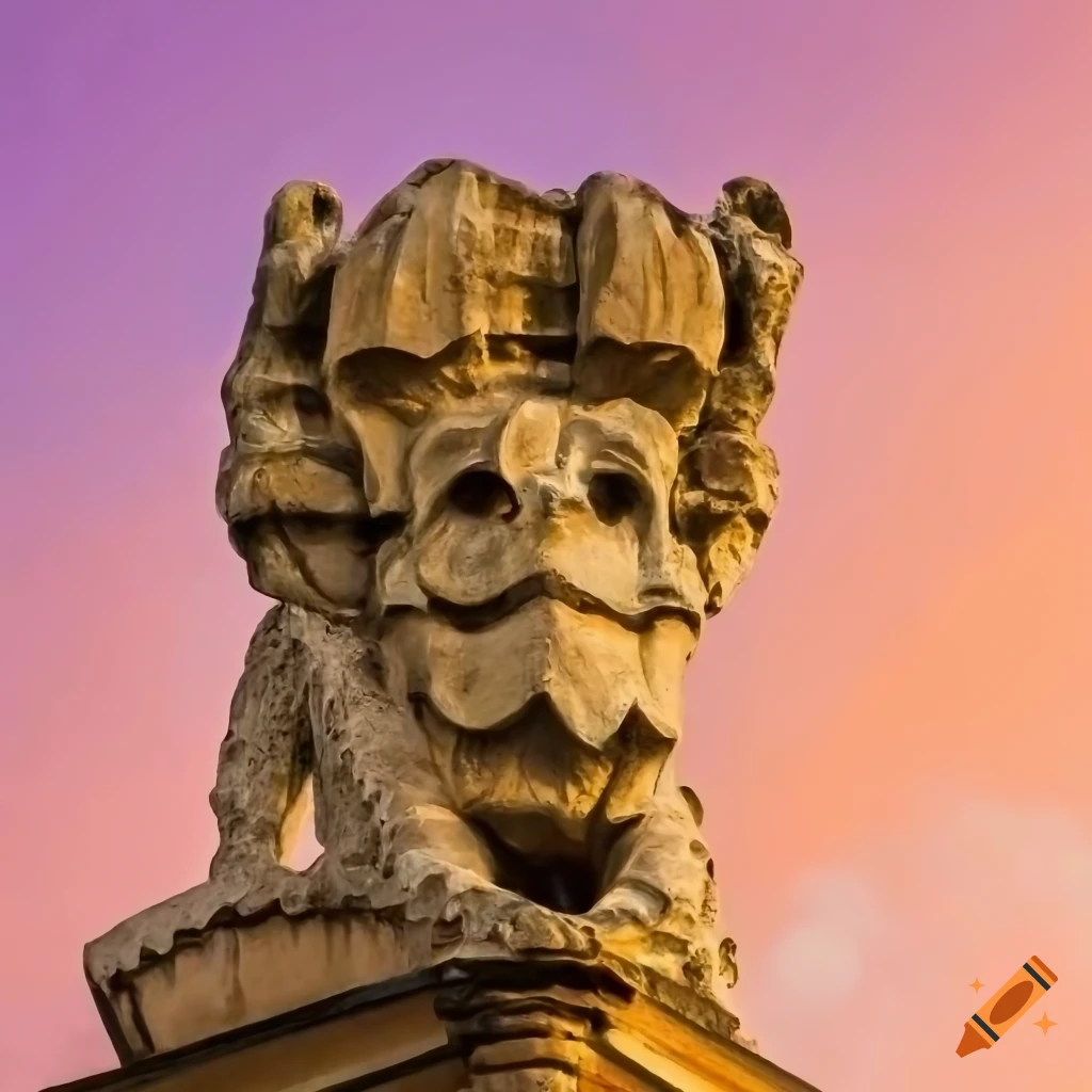 Orthodox gargoyle looking like an abstract sculpture on the facade or ...