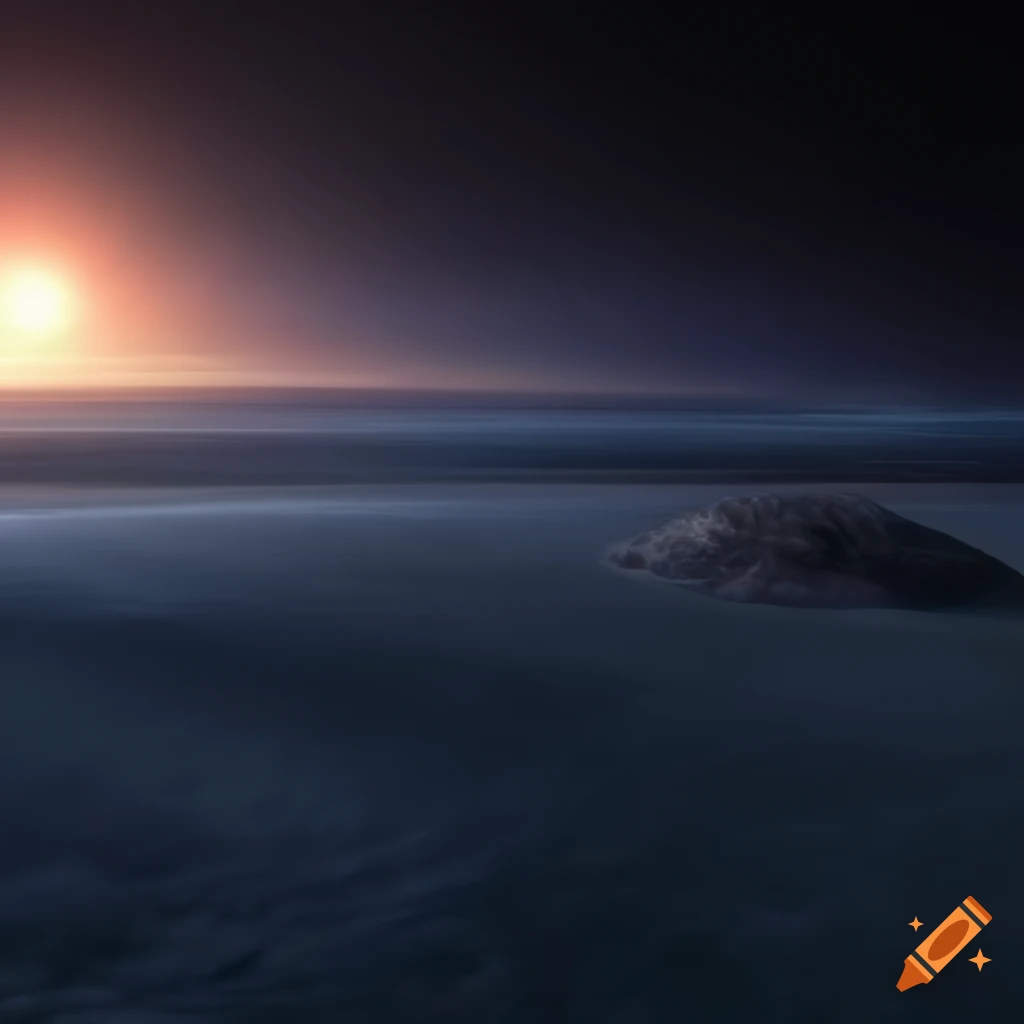 Photorealistic landscape of an alien planet surface