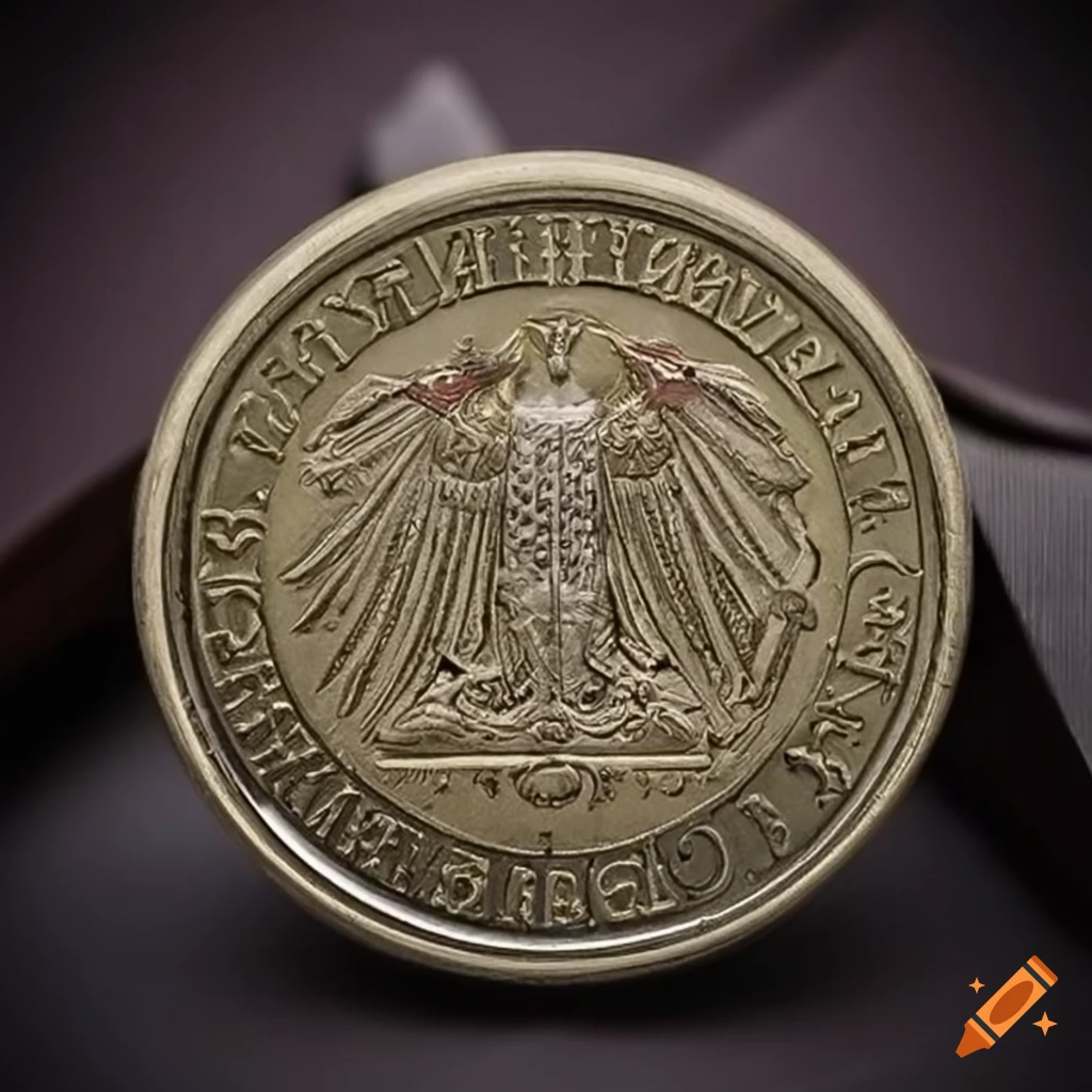 Both sides of a realistic commemorative coin celebrating the holy roman ...