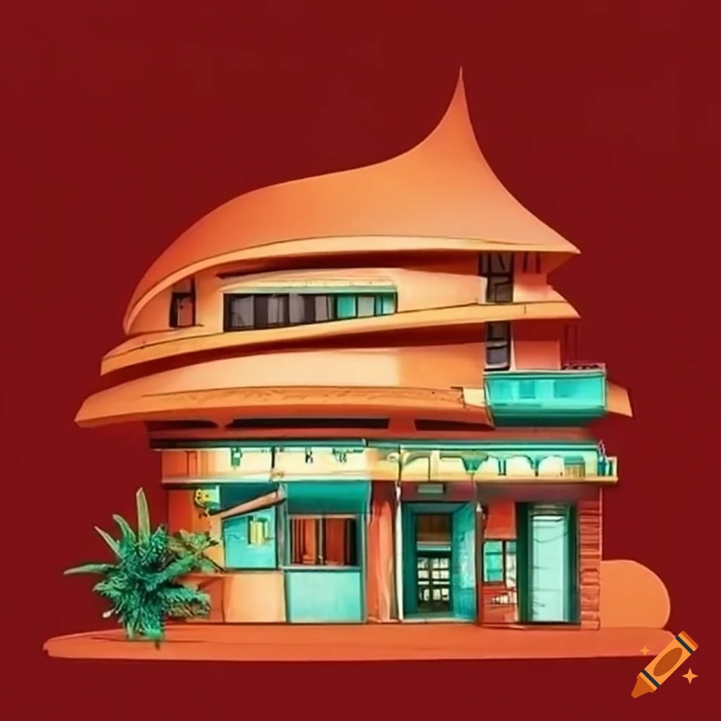 A creative architectural design of a curvy 2-story coffeeshop by the ...