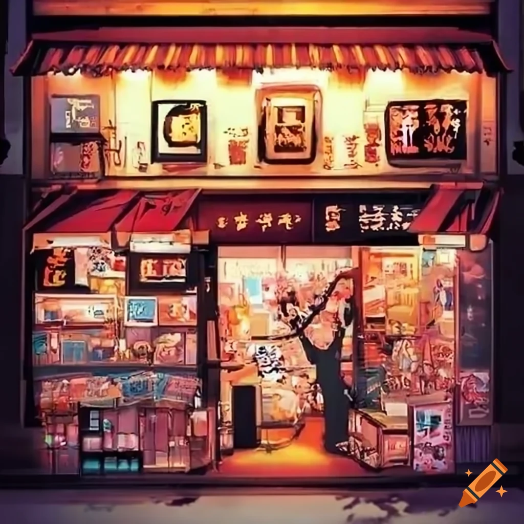 Small anime shop in japan on Craiyon