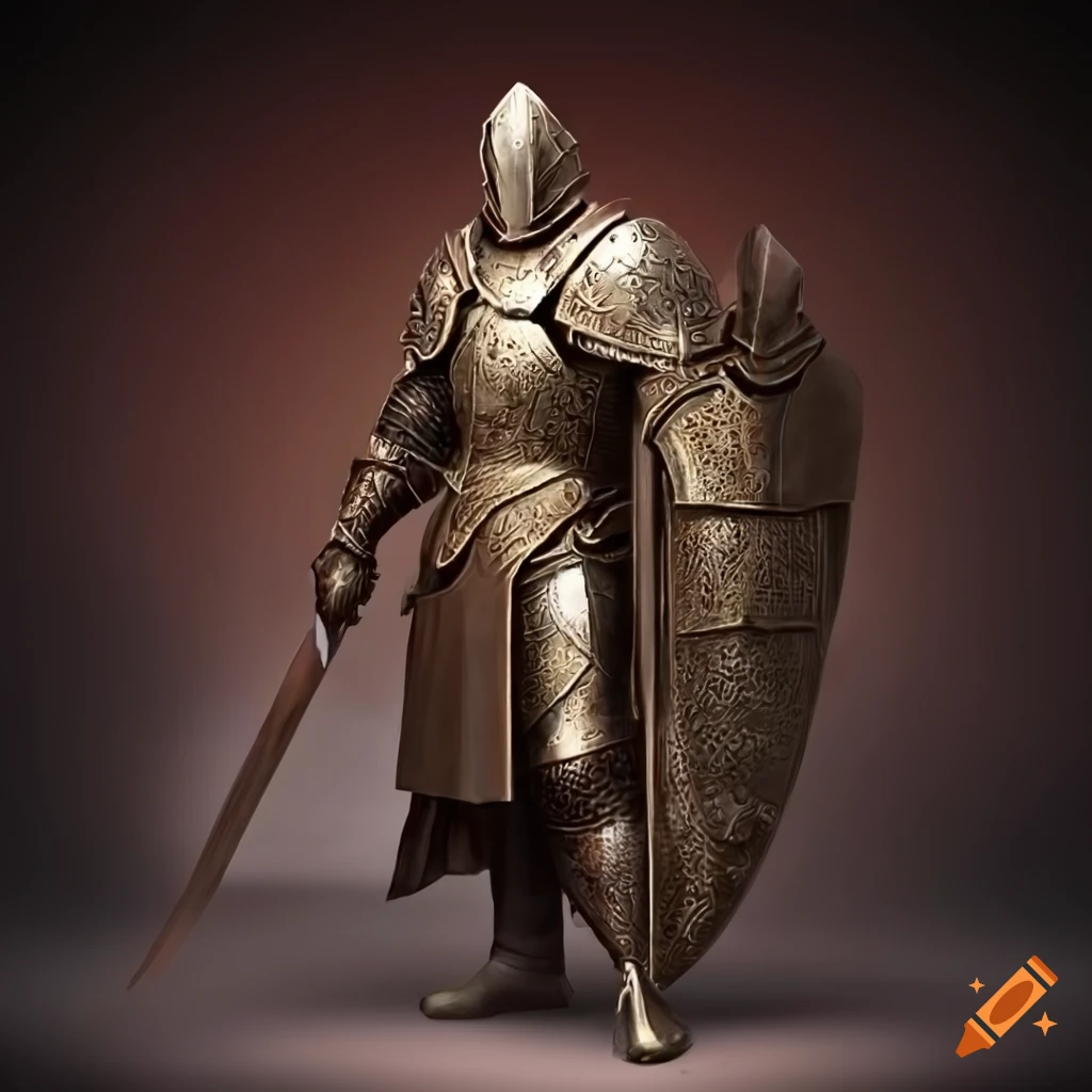 Copper fantasy knight on Craiyon