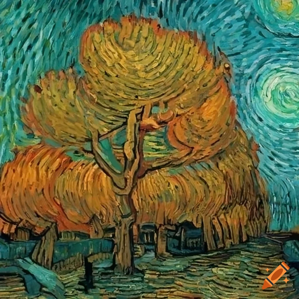 Trees van gogh on Craiyon