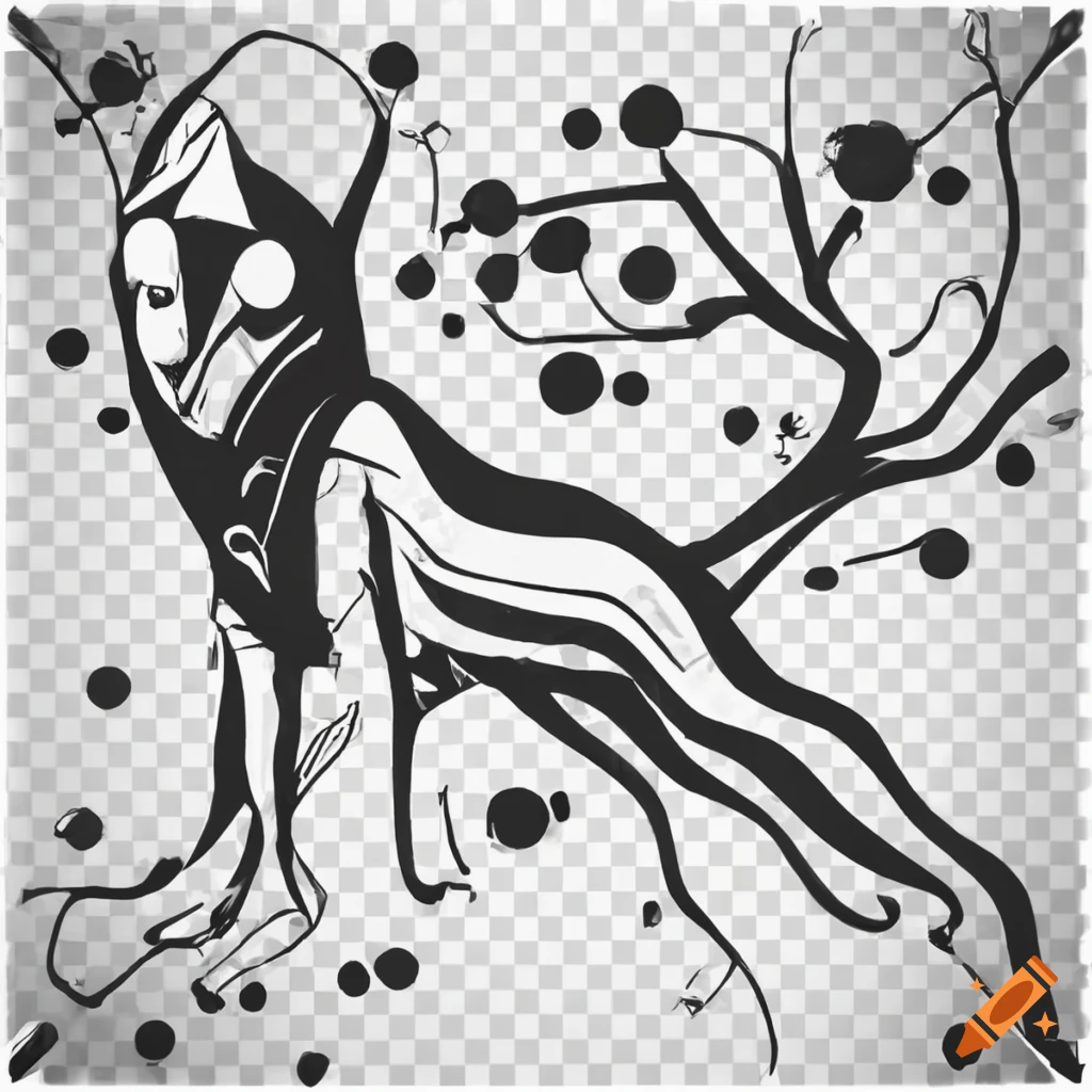 Stylized drowing in black and white