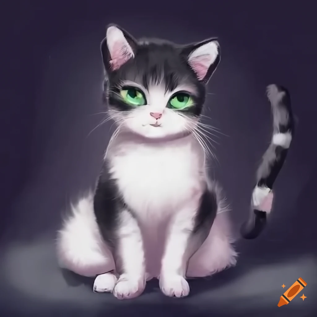 Cute cat sitting in the cozy cafe on Craiyon