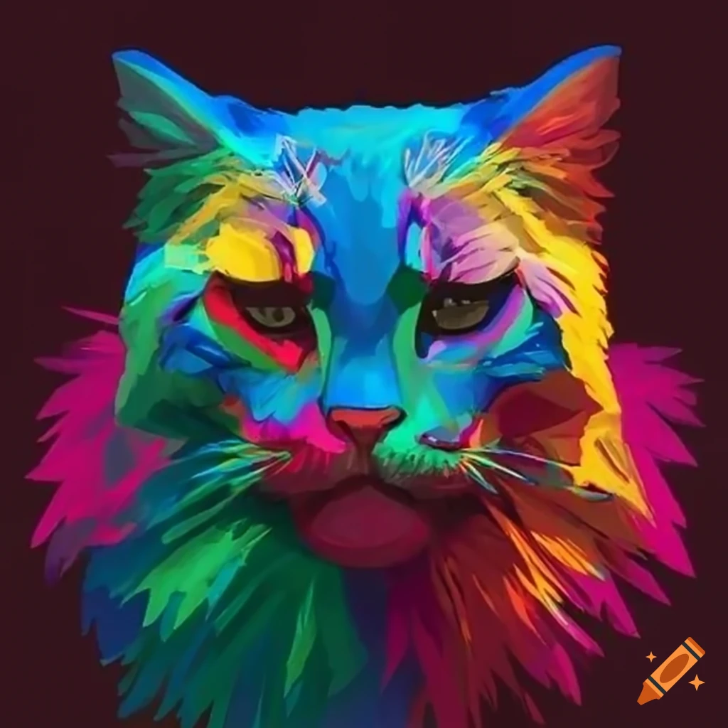 A colorful cat