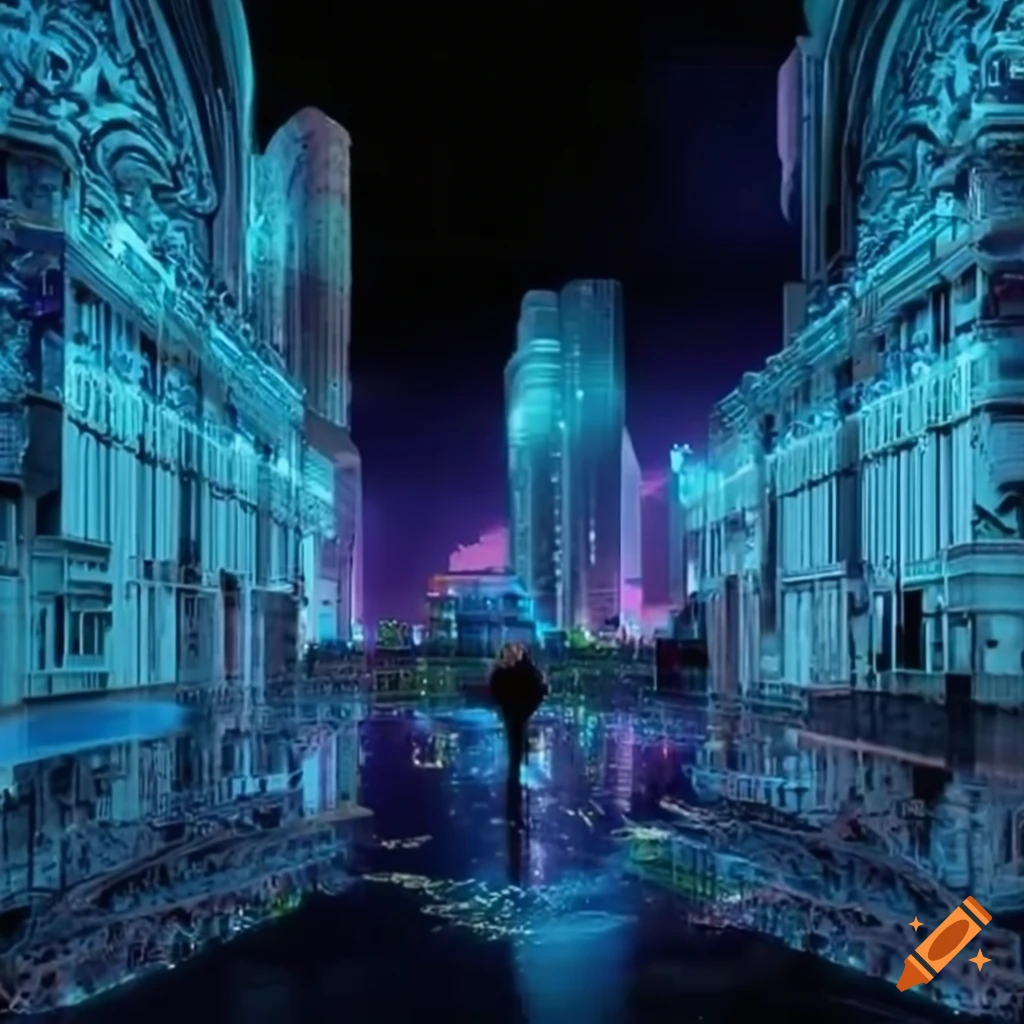 A futuristic tehran cityscape in an immersive metaverse world