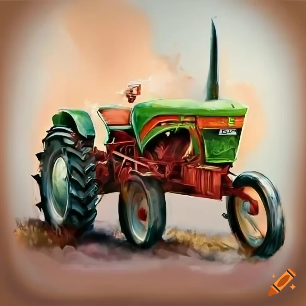 Farm tractor artistic design realism