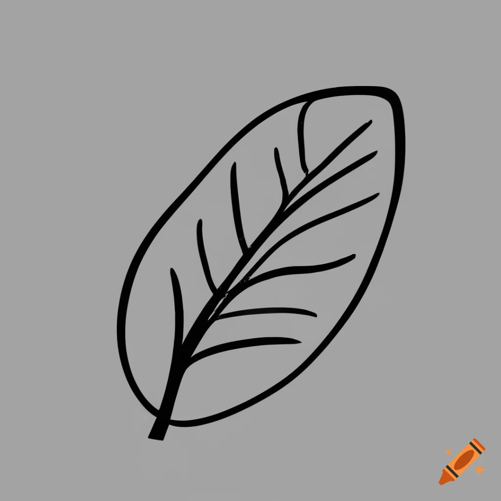 Hand drawn creative leaf design, side profile, simple, minimalistic ...