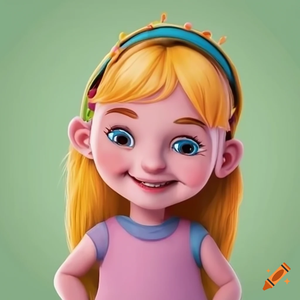 Cartoon kids gleefully smiling in pastel color outfits on Craiyon