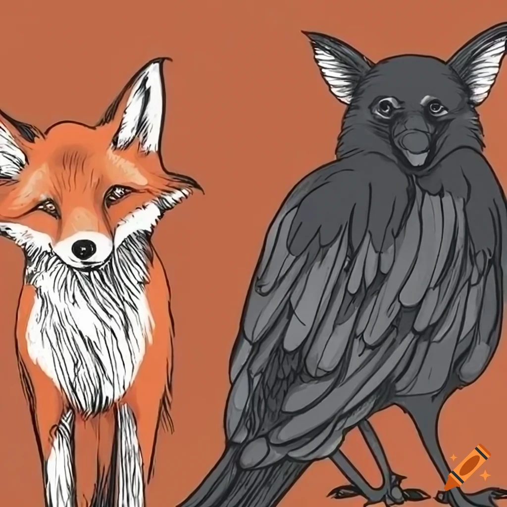 Fox and crow on Craiyon