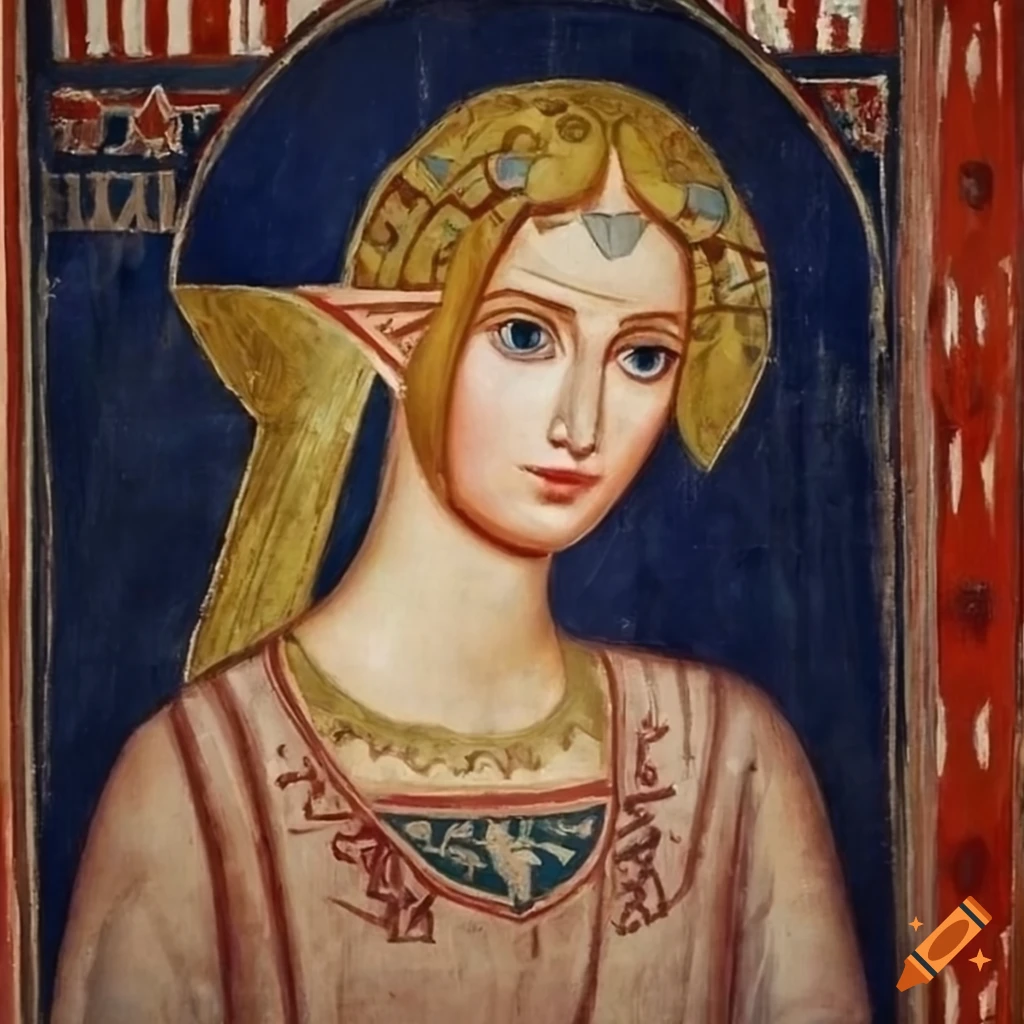 Medieval portrait of princess zelda from the legend of zelda, 1310 ...