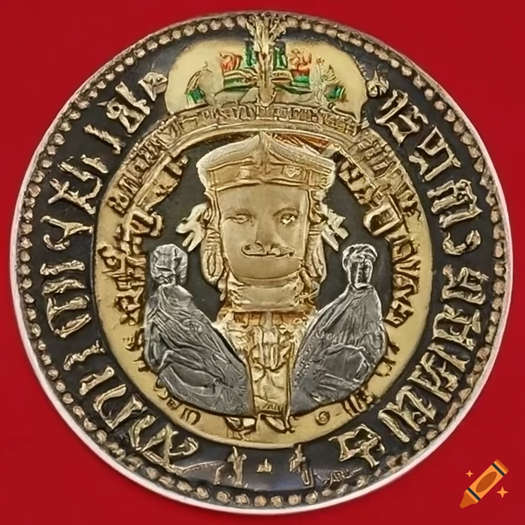 Both sides of a realistic commemorative coin celebrating the holy roman ...