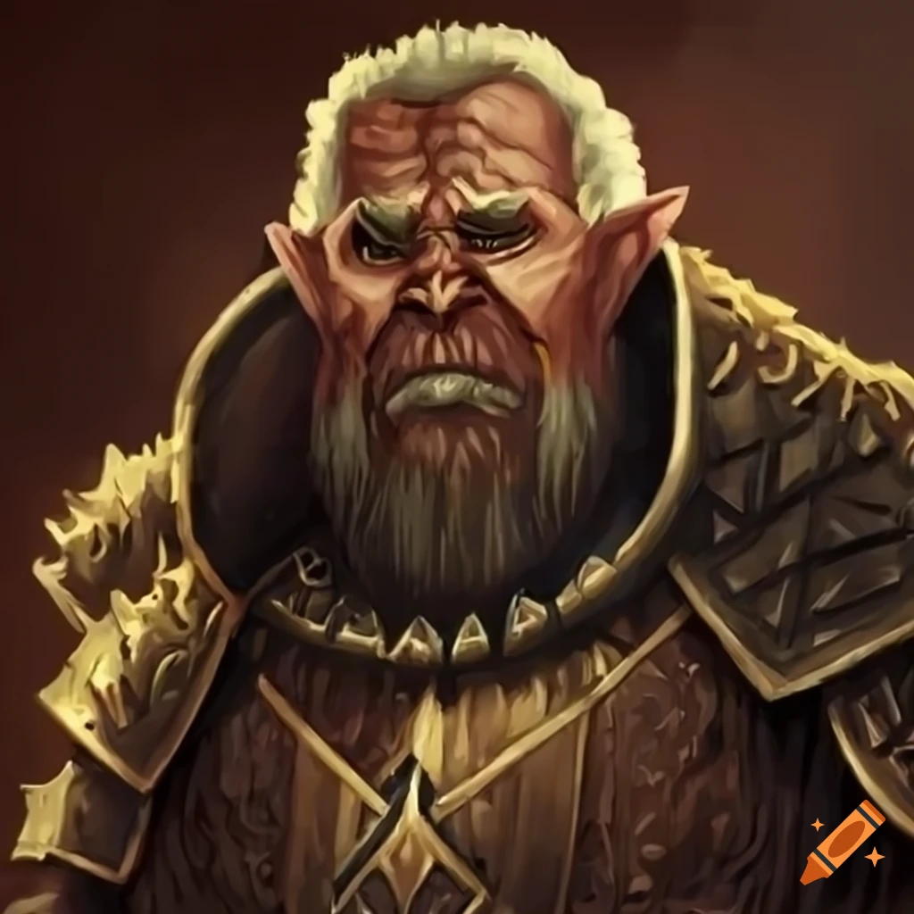 A d&d goliath in a rune armor