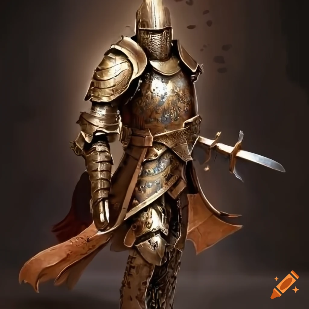 Copper fantasy knight on Craiyon