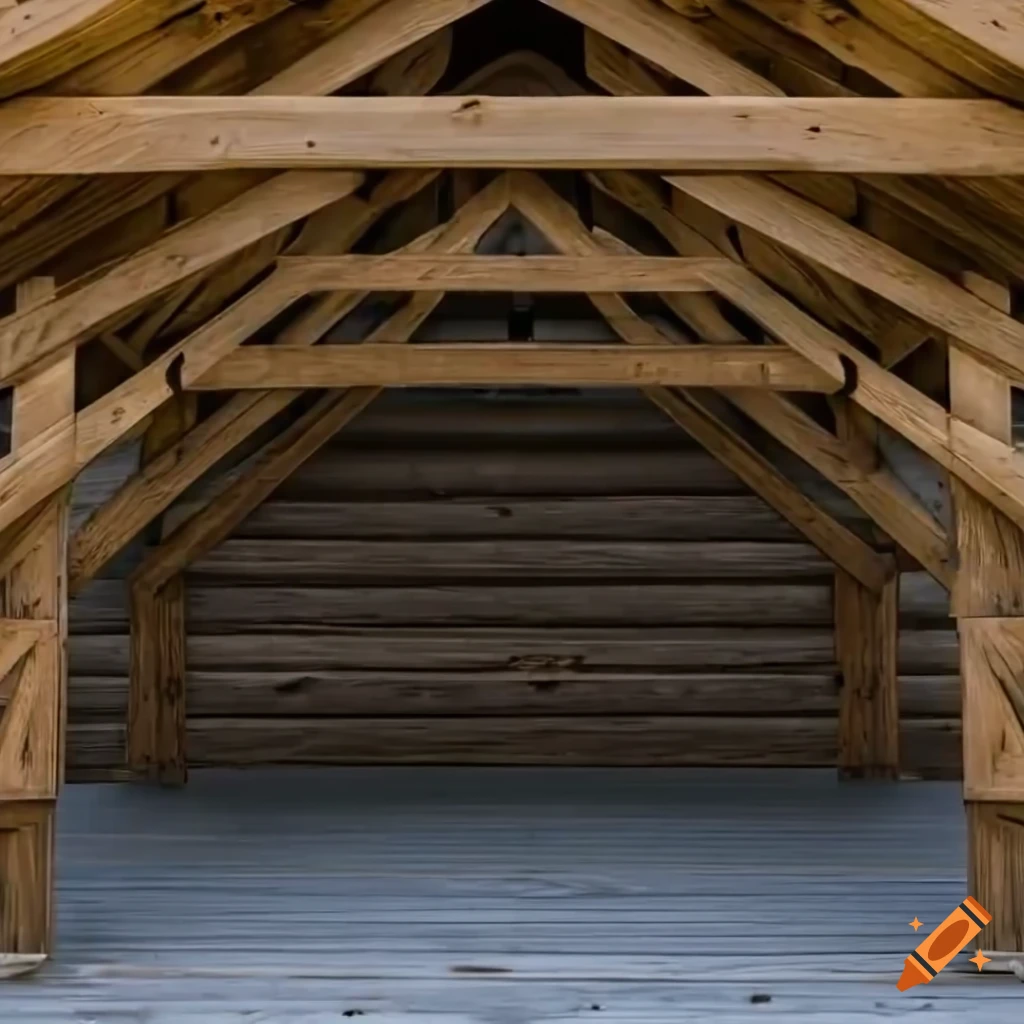 Wooden stage made of old planks in the open with a wide and square ...