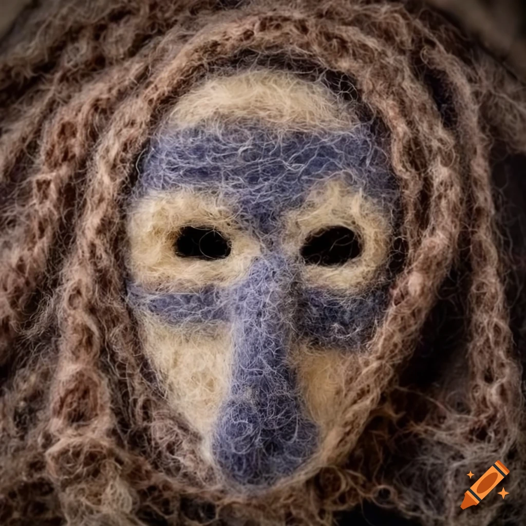 Felted wool mask